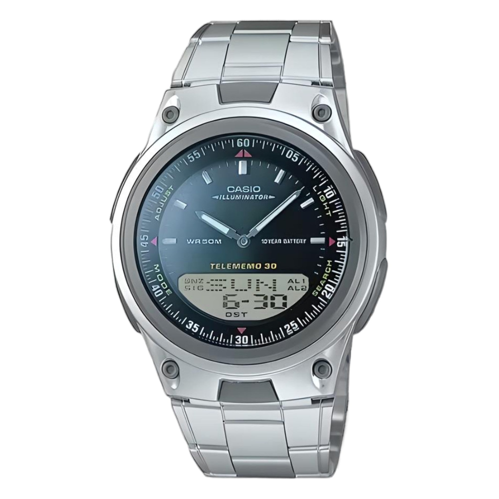 AW-80D-1A Casio General x Ana-Digi ft. Telememo Men Casual Formal Round ...