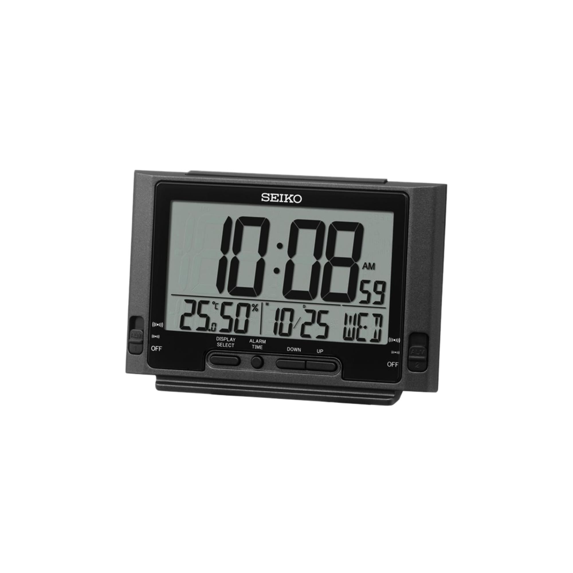 QHL095K Seiko Table Clock x Digital ft. Temperature Humidity Display ...