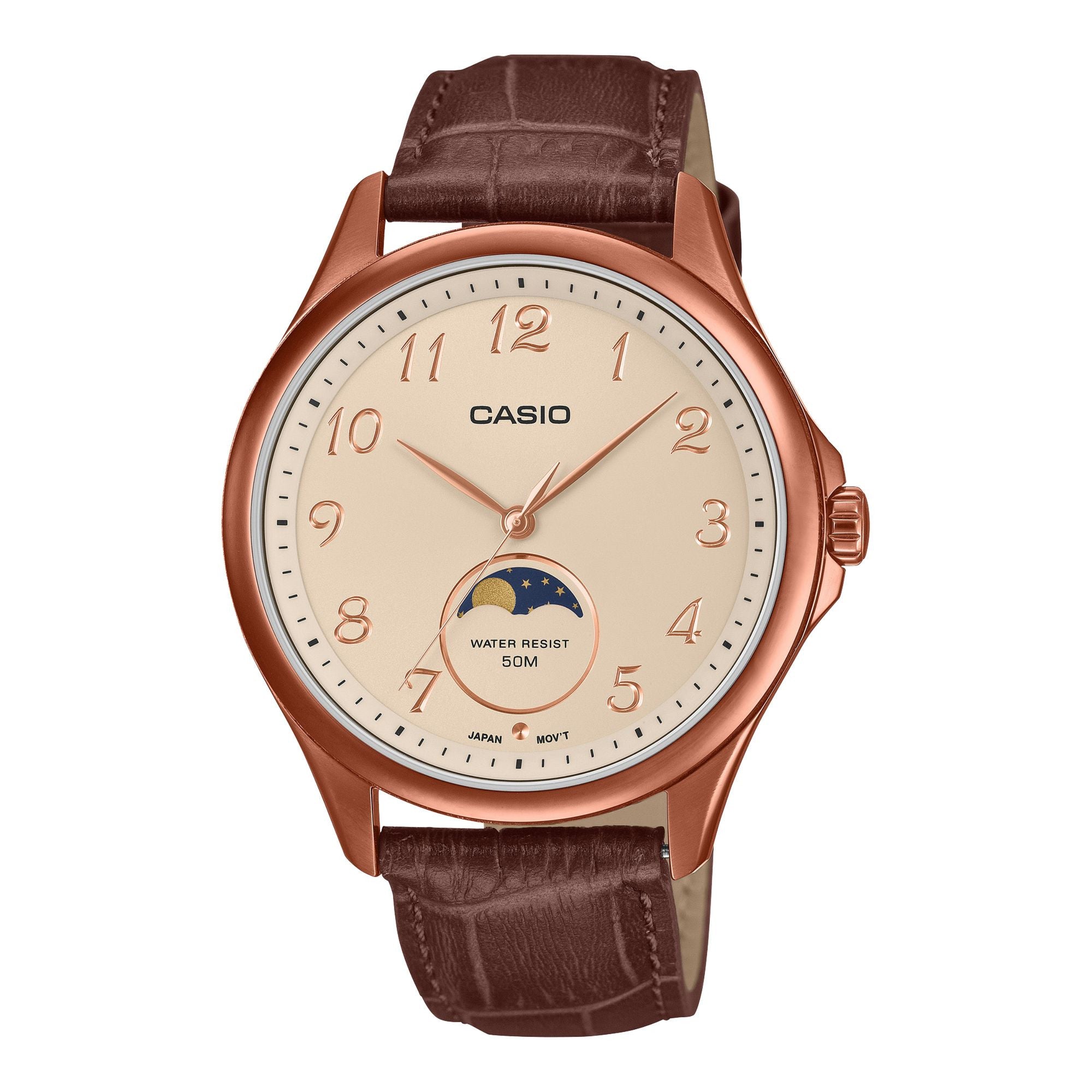 MTP-M110RL-5A Casio General x Analog ft. Moon Phase Men Formal Round ...